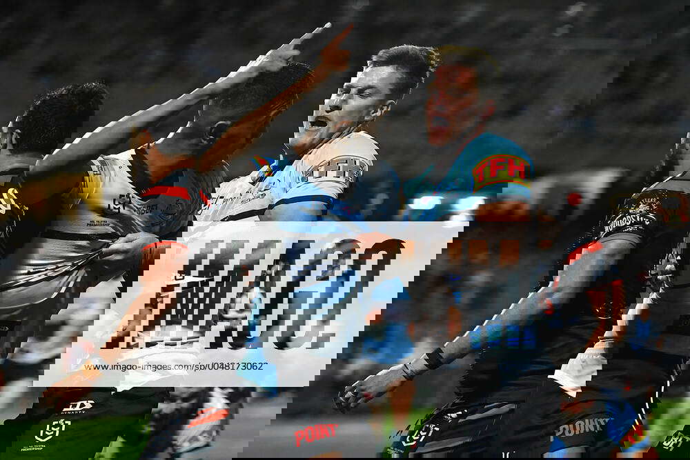 NRL SHARKS WARRIORS, Ronaldo Mulitalo of the Sharks celebrates with ...