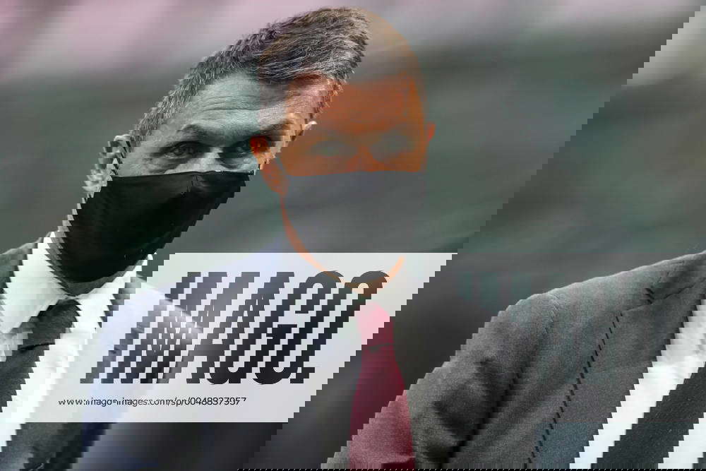 Paolo Maldini Technical Area Director of AC Milan pictured wearing a ...