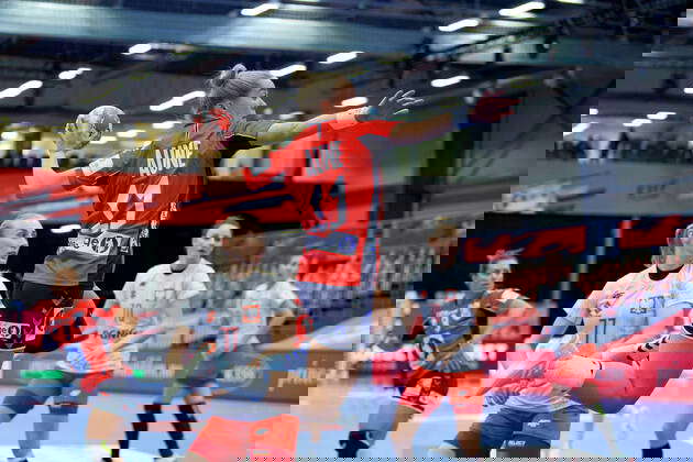 Malin Aune of Norway during the EHF European Handball Championship ...