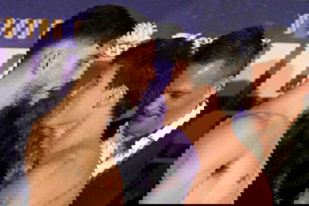 BOXING SUPER FIGHT WEIGH INS, Undercard boxers Ty Telford and Darragh ...