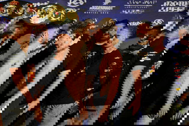 BOXING SUPER FIGHT WEIGH INS, Undercard boxers Ty Telford and Darragh ...