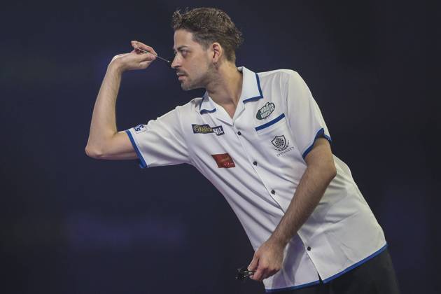 William Hill World Darts Championship 16 12 2020. Darts referee Kirk ...