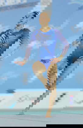 Lihi Raz, ISR, during Seniors floor final at 2020 European Artistic ...