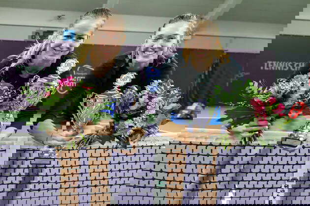 In the picture winners 2021 Anna BONDAR HUN 8 and Tereza MIHALIKOVA SVK 3 Tennis Future Hamburg