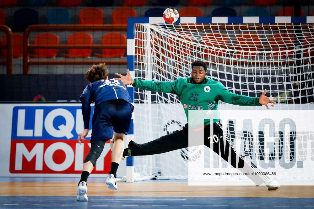 Yuto AGARIE (33), GOUVEIA Custodio Joao (20) during the IHF World Championship, WM