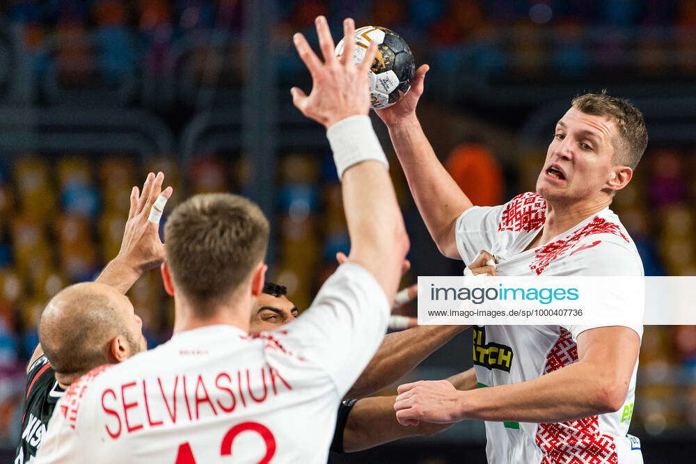 210122 Uladzislau Kulesh of Belarus during the 2021 IHF World Handball ...