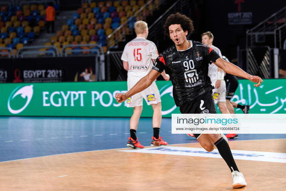 210127 Ali Zein of Egypt celebrates during the 2021 IHF World Handball ...