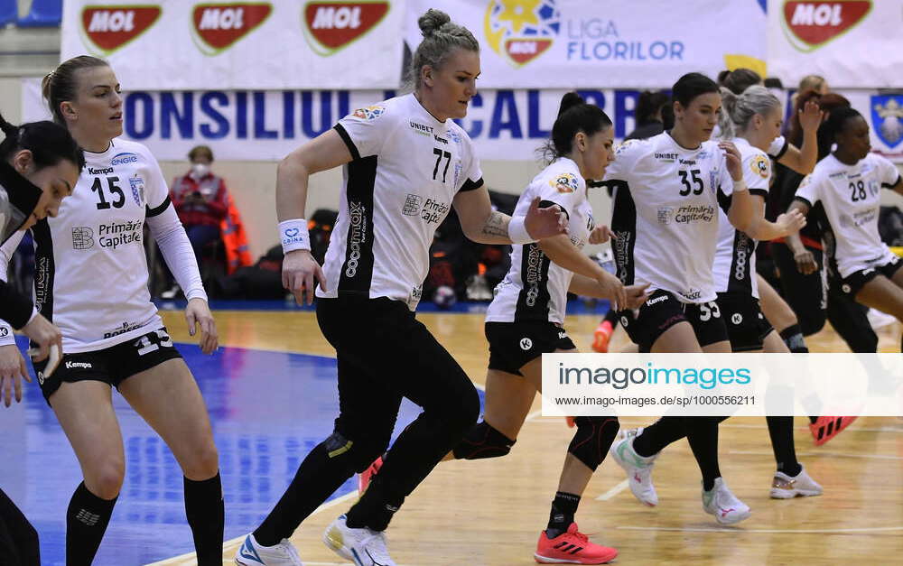 Handball players from CSM Cristina Georgiana Neagu, Stefania Oana Jipa ...