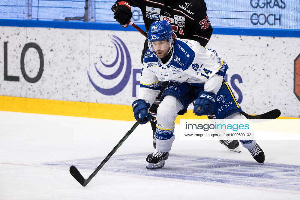 210202 Leksands Oskar Lang during the ice hockey match in the SHL between Leksand and Örebro on