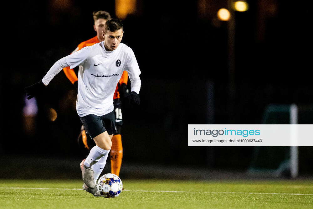 210205 Landskronas Camil Jebara under träningsmatchen i fotboll mellan ...