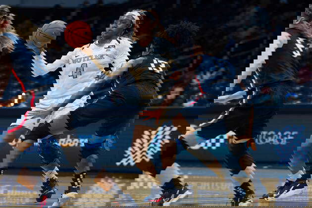 INDIANAPOLIS, IN - FEBRUARY 24: Butler Bulldogs forward Kelsy Taylor ...