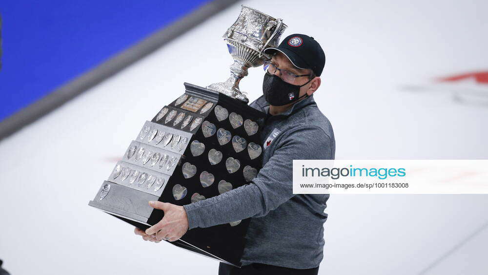 Calgary, ab, Canada: Neil Gargul a member of the ice crew carries the ...
