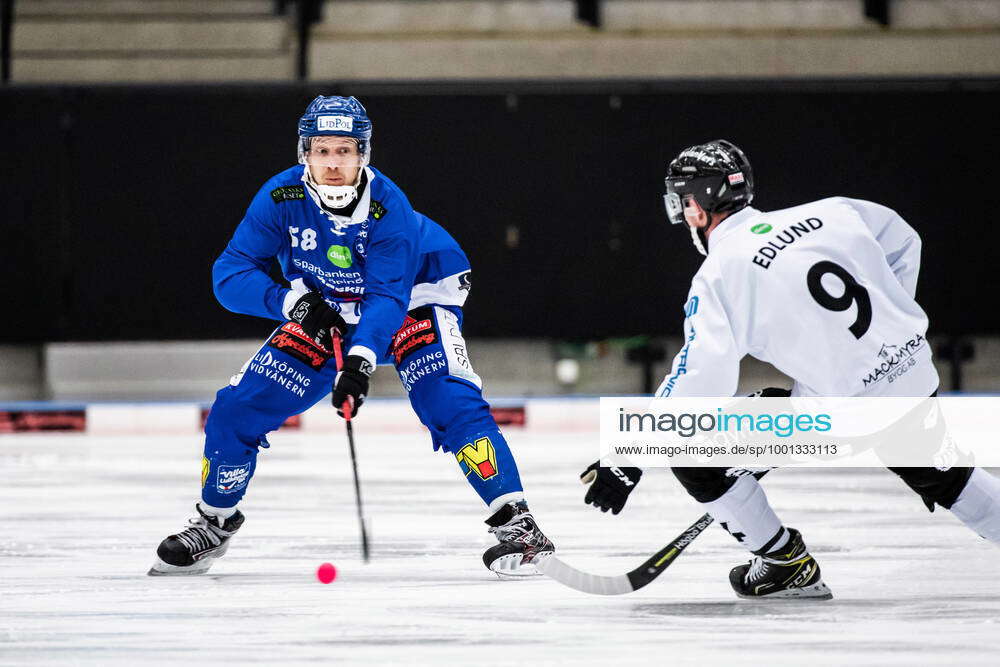 Villa Lidköpings Erik Säfström and Sandvikens Hannes Edlund during the ...