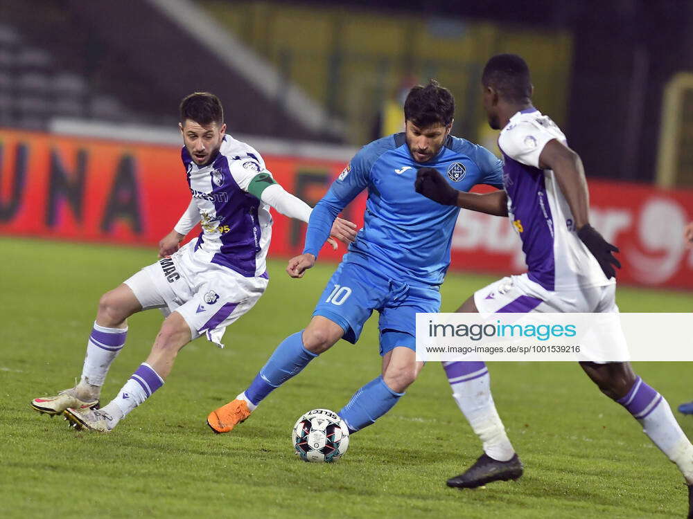 Ionut Adrian Serban and Cristian Tanase in the football match between ...