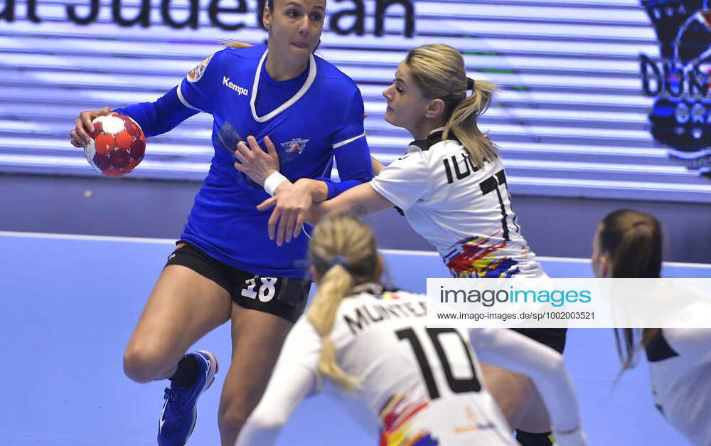 Bojana Milic and Ana Maria Iuganu in the womens handball match between ...