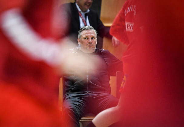 head coach Nikolaj Jacobsen, Denmark and the chairman of DHF Per ...