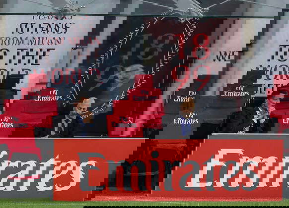 Paolo Maldini Technical Area Director of AC Milan pictured wearing a ...