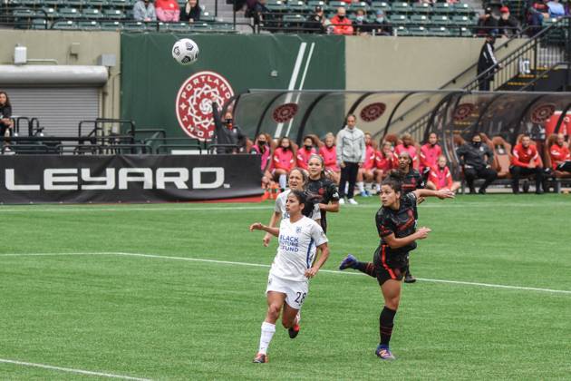 Portland, Oregon, May 23rd 2021: Rocky Rodriguez header during the ...