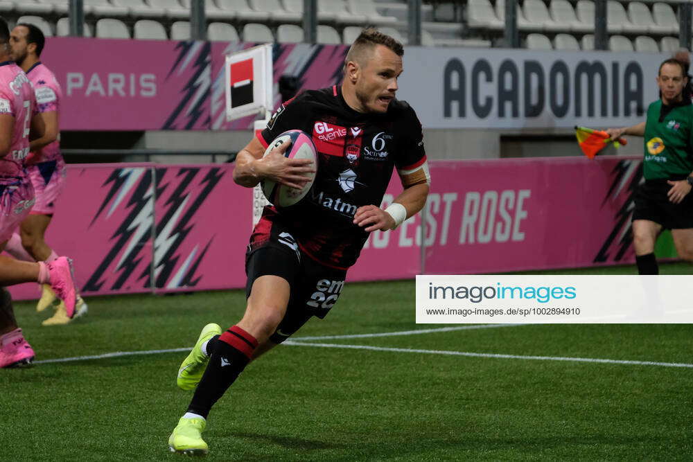 May 29, 2021, Paris, France: Lyon Lock KILLIAN GERACI will score a try ...