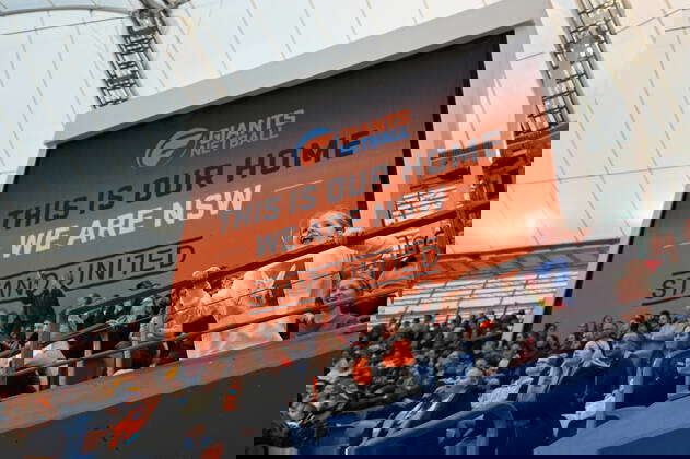 SUPER NETBALL GIANTS LIGHTNING, Fans in the Ken Rosewall Arena during ...