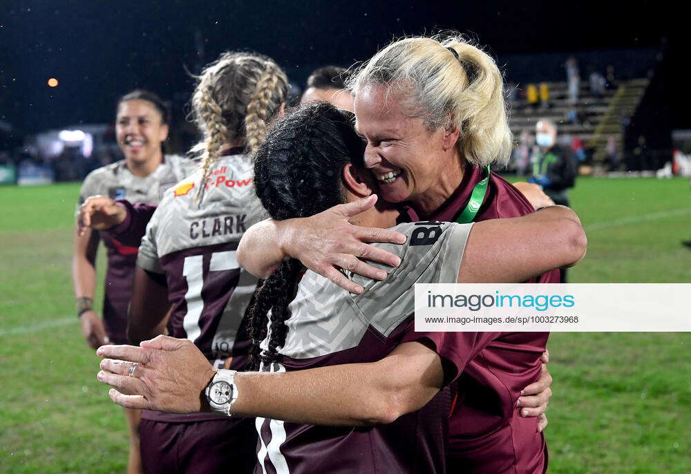 State Of Origin Women Queensland Coach Tahnee Norris Right Is Seen