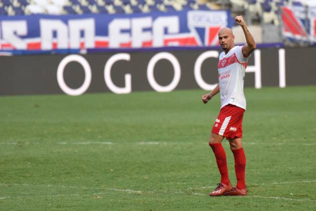 Careca after scoring a goal during the Copa do Brasil football game ...