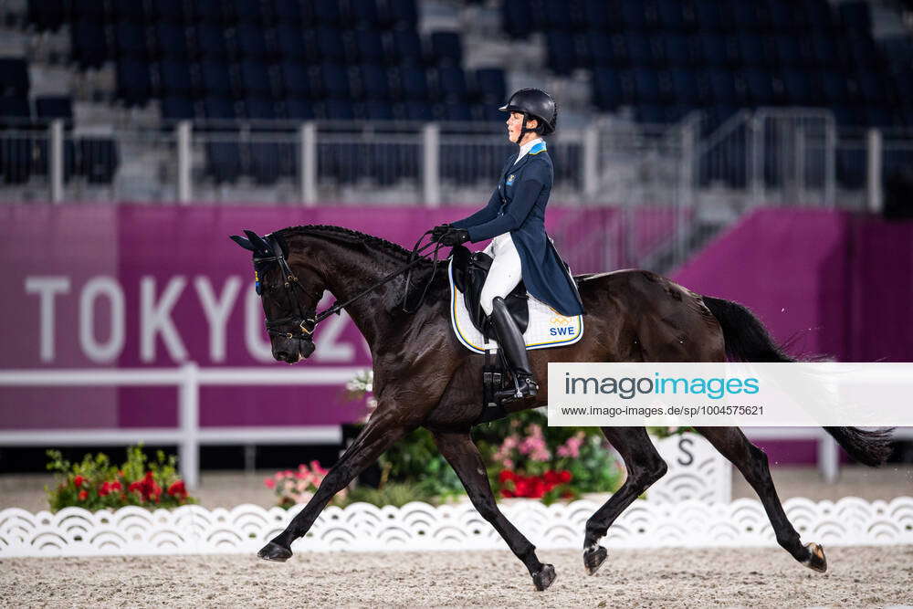210730 Louise Romeike of Sweden on horse Cato 60 compete in equestrian ...