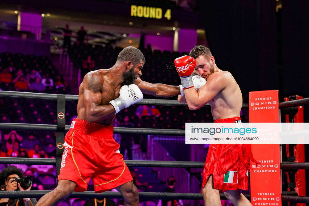 Newark, New Jersey, USA: NICKY VITONE and JORDAN ROSARIO battle in a welterweight bout at the