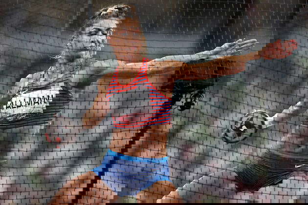 Discus throw finals - Olympics: Day 10 TOKYO, JAPAN - AUGUST 02: Discus ...