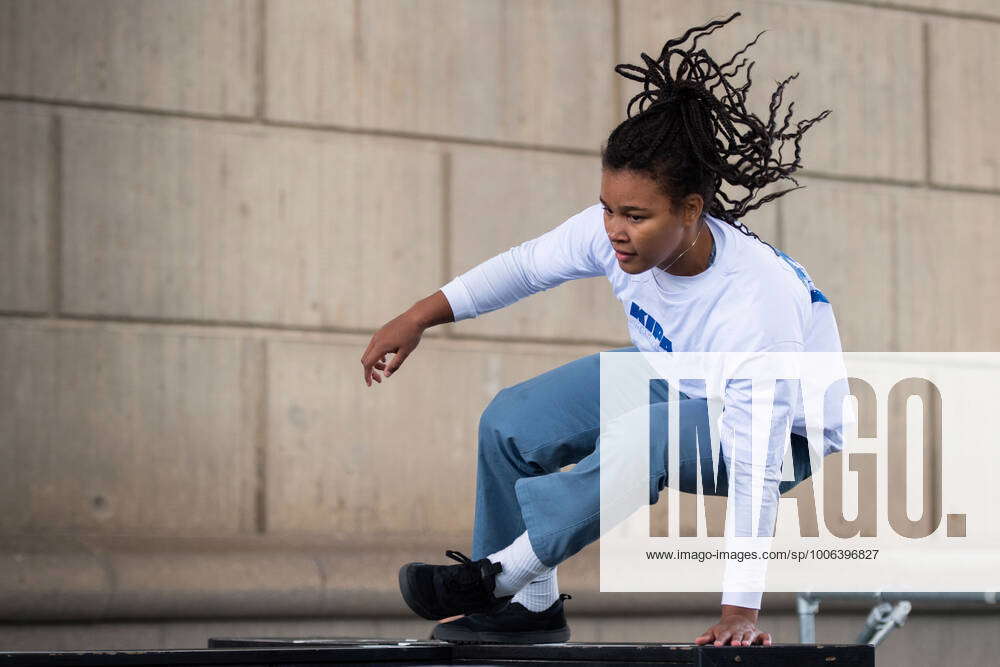 Miranda Tibbling during the Swedish Championships in parkour on 4 ...