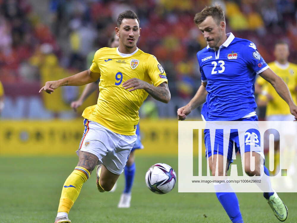 Jovan Markovic and Jens Hofer in the football match between Romania and ...