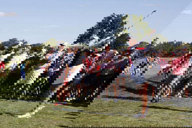 TOLEDO, OH - SEPTEMBER 06: Kelly Norda of Team USA hits her tee shot on ...