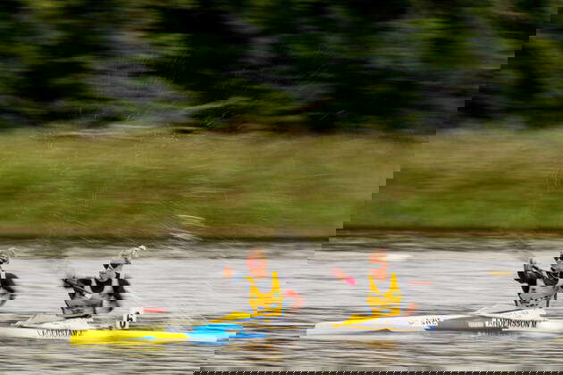 Melina Andersson and Julia Lagerstam of Sweden competes in women can s ...