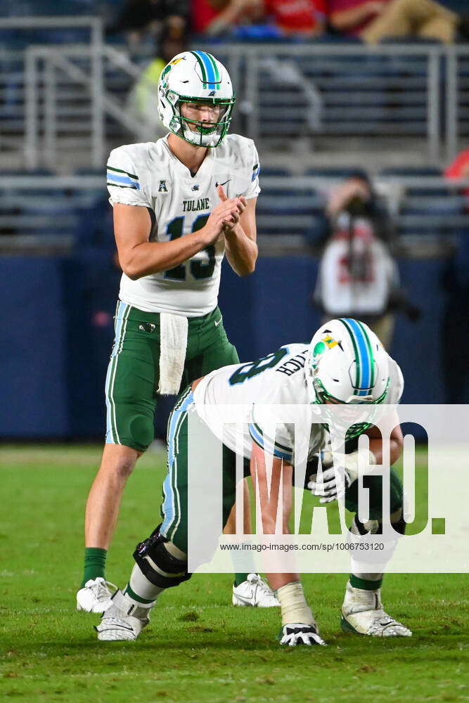 September 18, 2021: Tulane quarterback Justin Ibieta (13) prepares to ...