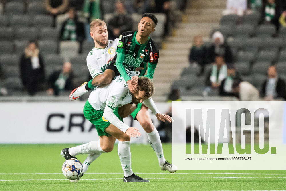 Hammarbys Simon Sandberg, Darijan Bojanic and Varbergs Tashreeq ...