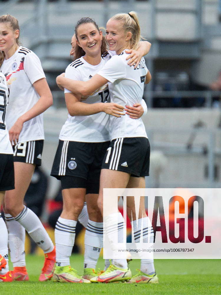Sara Daebritz 13 (Germany) and Lea Sch?ller 7 (Germany) celebrate the 4-1 during the Womens World