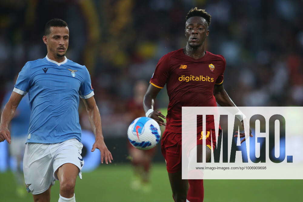 ROME, Italy - 26.09.2021: LUIZ FELIPE (LAZIO), TAMMY ABRAHAM (AS ROMA ...
