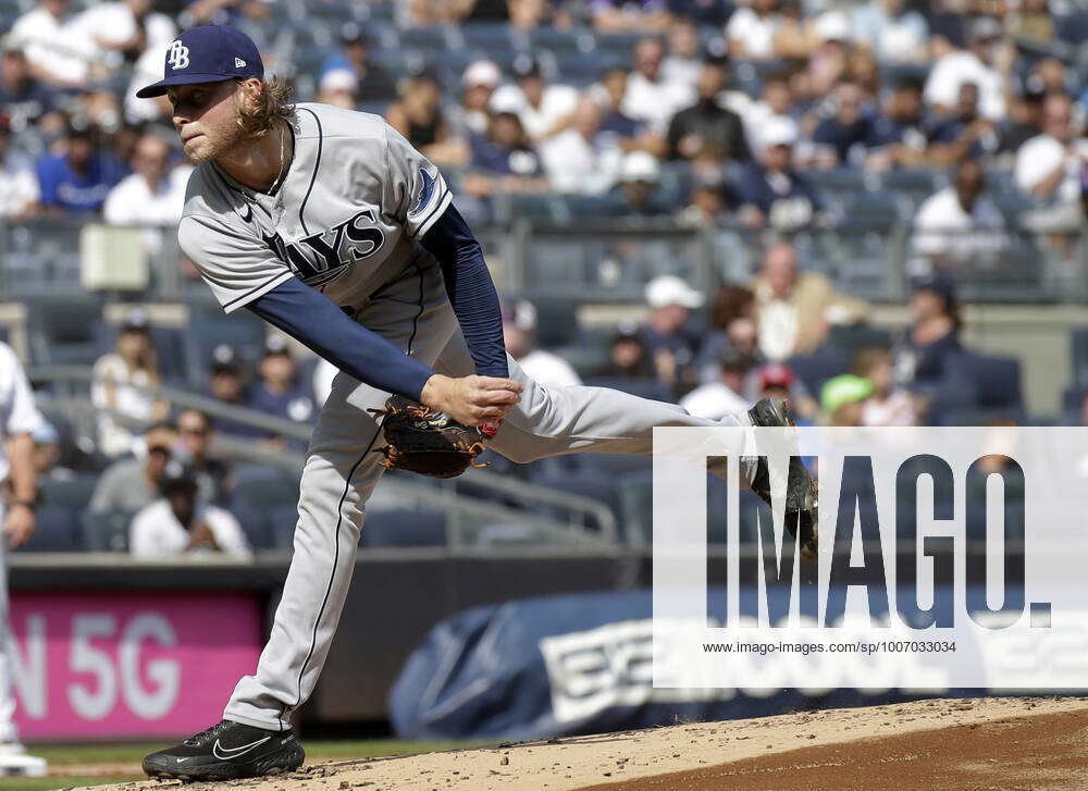 Tampa bay Rays starting pitcher Shane Baz throws a pitch in get first ...