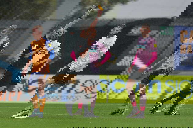 Mansfield Town v Barrow - Sky Bet League 2 . Referee Tom Nield during ...