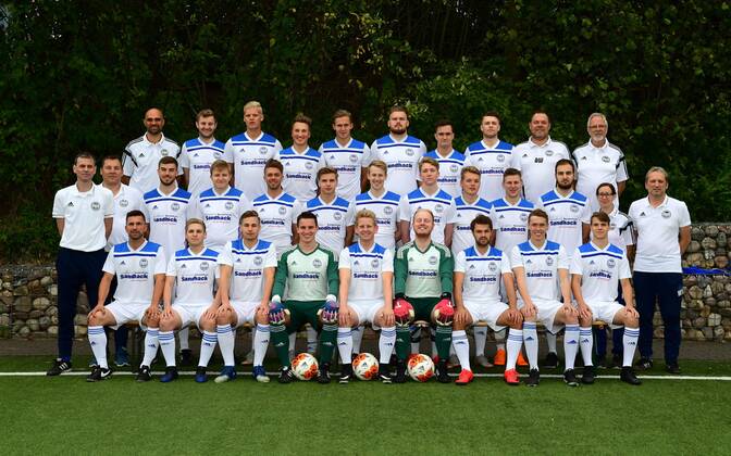 Rear f l Marco Fuhlendorf, Timo Bock, Jannik Eggerstedt, Roman Doempke ...