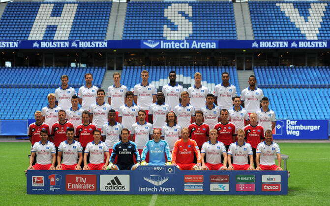 Back row f l Dennis Diekmeier, Heiko Westermann, Marcell Jansen, Lasse ...