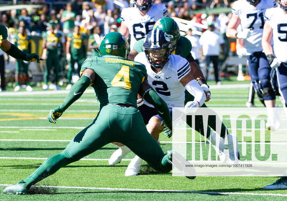 October 16 2021: Baylor Bears safety Christian Morgan (4) goes to ...