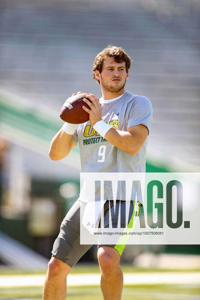 October 23, 2021: UAB Blazers quarterback Dylan Hopkins (9) warms up ...