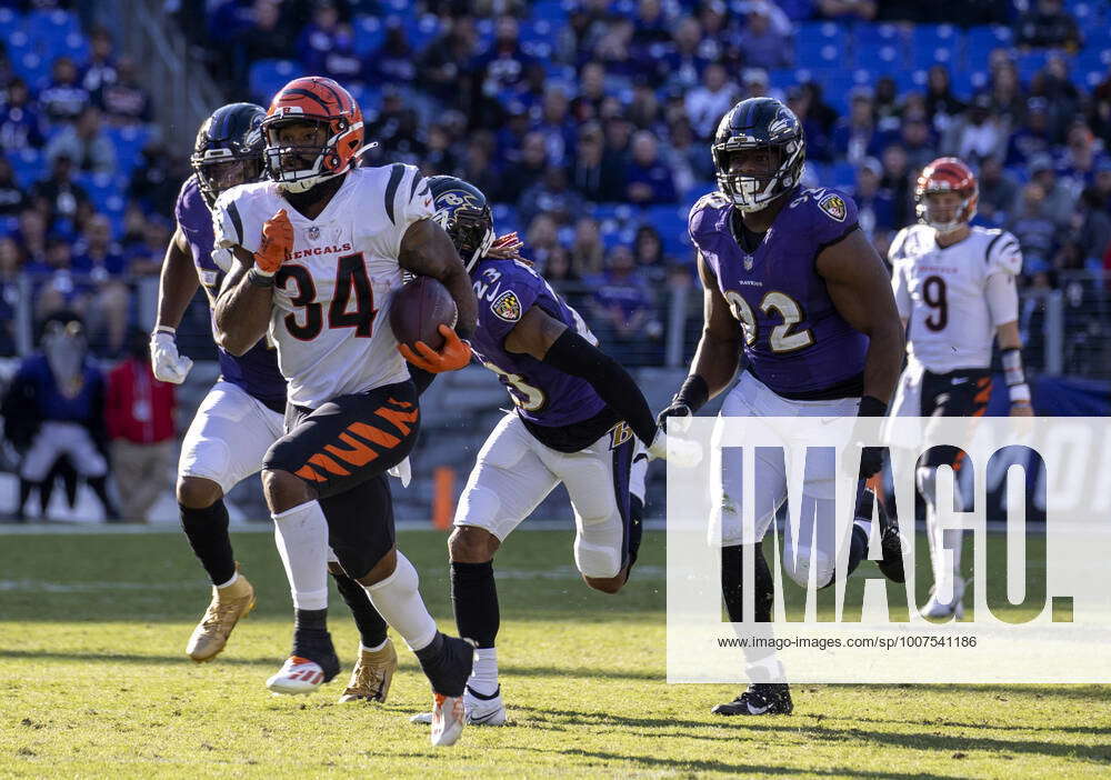 Cincinnati Bengals running back Samaje Perine (34) runs in a touchdown ...