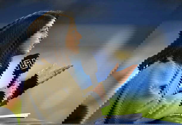 DAZN anchorwoman sports reporter anchorwoman Miriam Sinno with ...