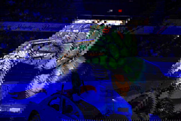 NORFOLK, VA - OCTOBER 31: Megasaurus, the car-eating, fire-breathing ...