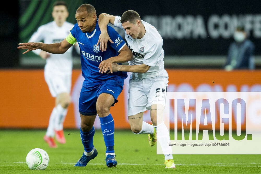 Gent s Vadis Odjidja-Ofoe and Partizan s Danilo Pantic fight for the ...