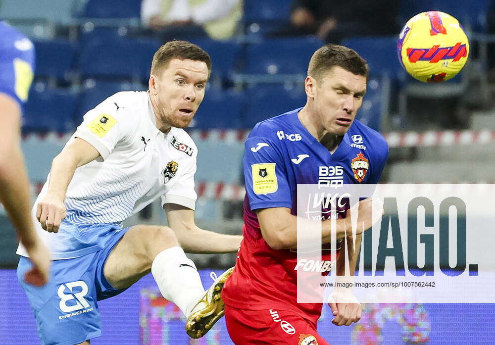 SOCHI, RUSSIA – NOVEMBER 6, 2021: FC Sochi s Sergei Terekhov (L) and FC ...