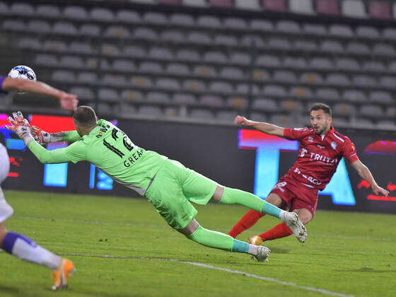 Alexandru Doru Greab and Realdo Fili in the football match between FC ...