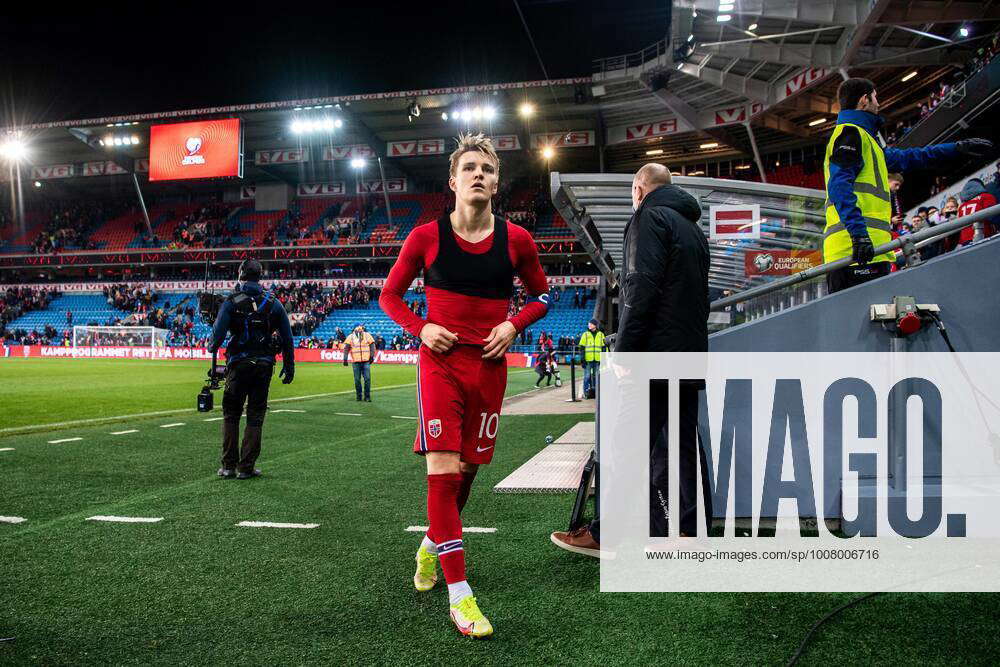 211113 Mathias Normann of Norway looks dejected after during the FIFA ...